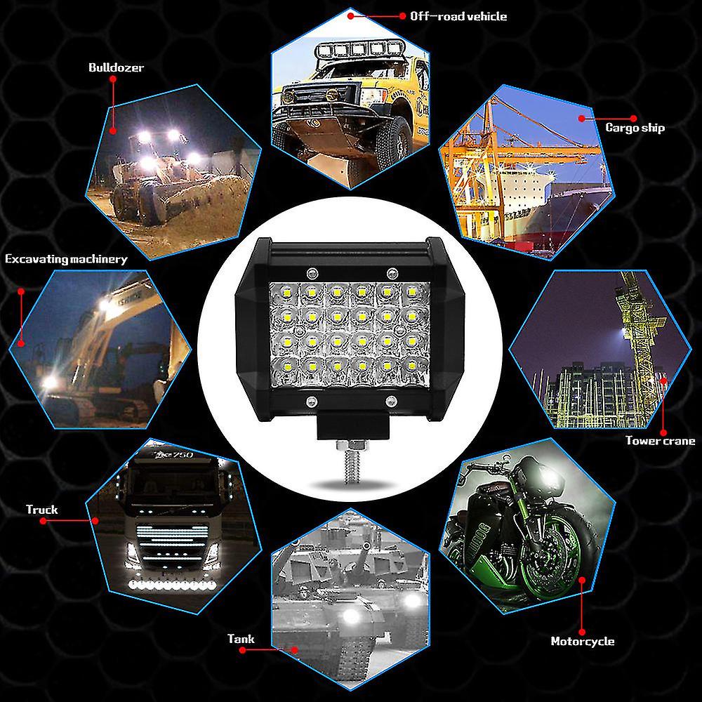 Led Pods, 4 Inch 72w Led Light Bar, Spot Flood Combo Off Road Light ...