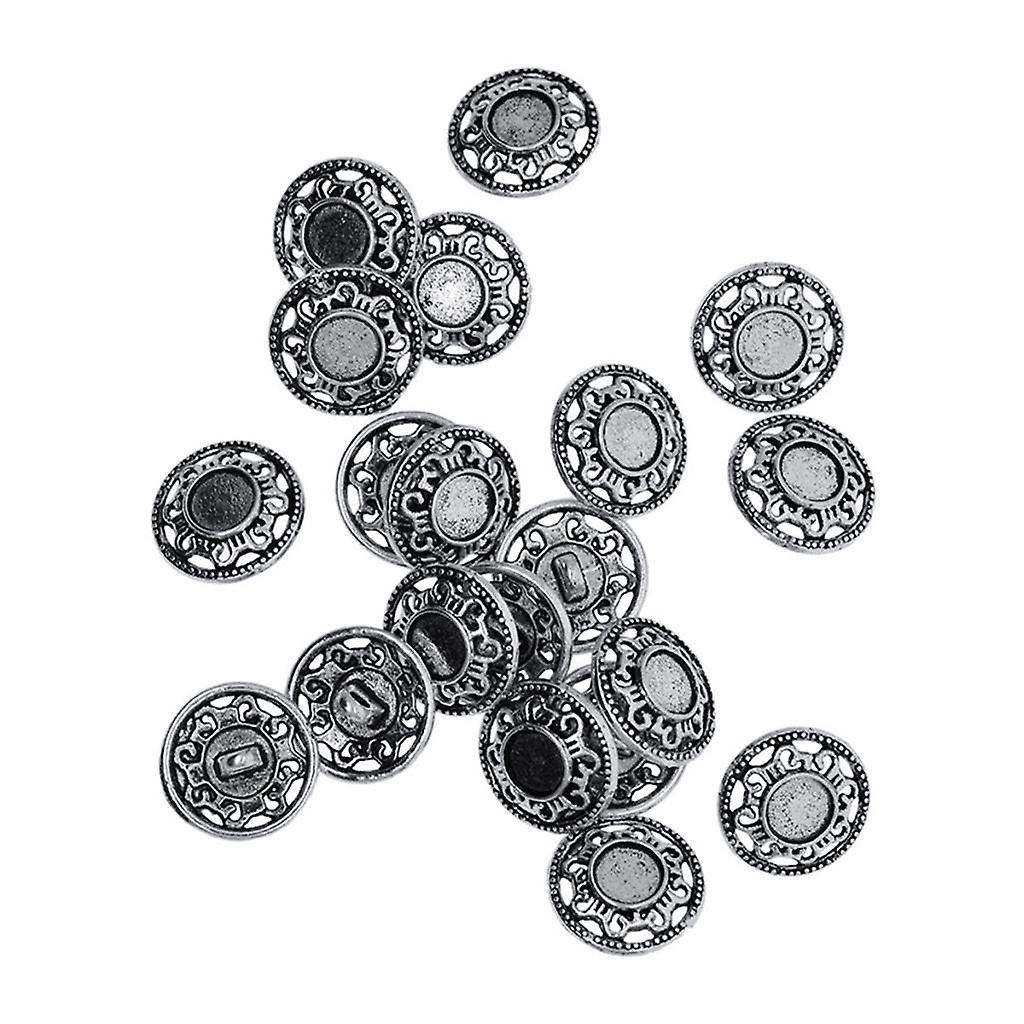 30 Pieces Antique Silver Engraved Shank Buttons Classic Floral Pattern ...
