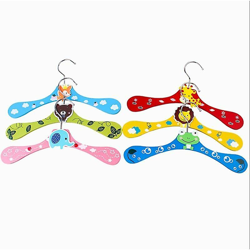 Wooden Children's Hanger, Cartoon Small Animal Hanger, 6 Baby Hangers ...