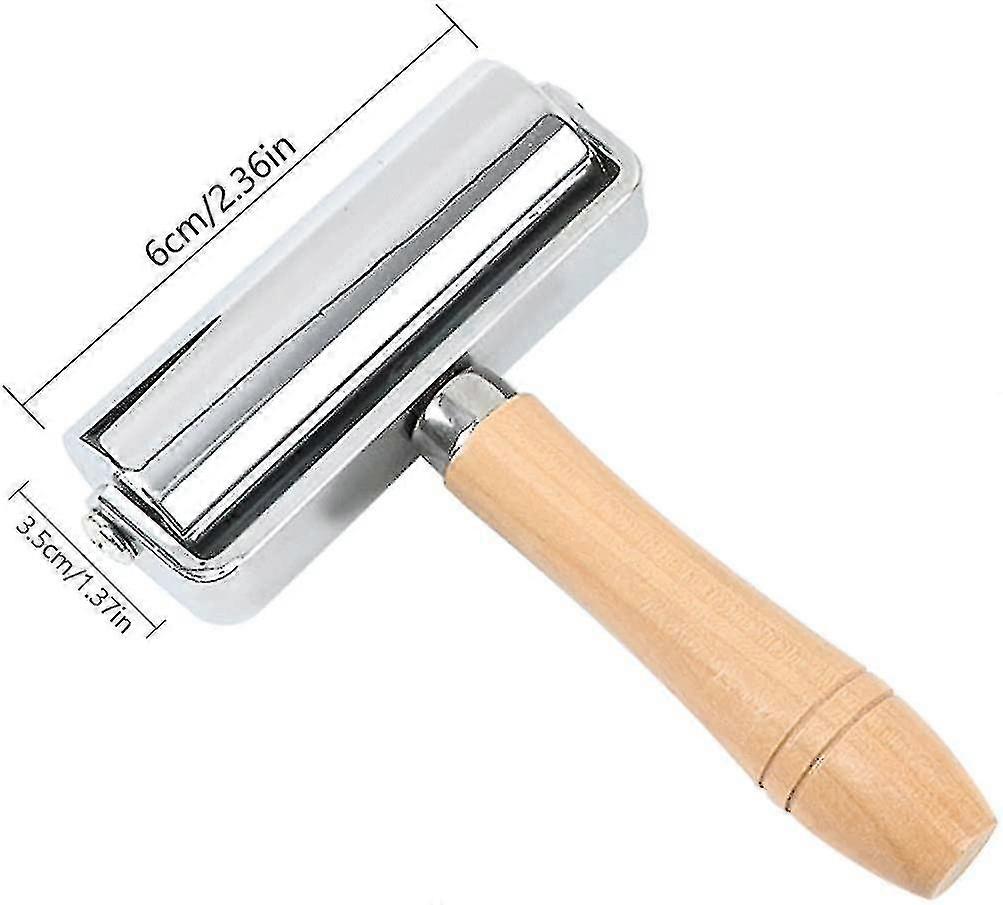 Leather Pressure Roller Leather Craft Roller Wood Handle With Silver ...