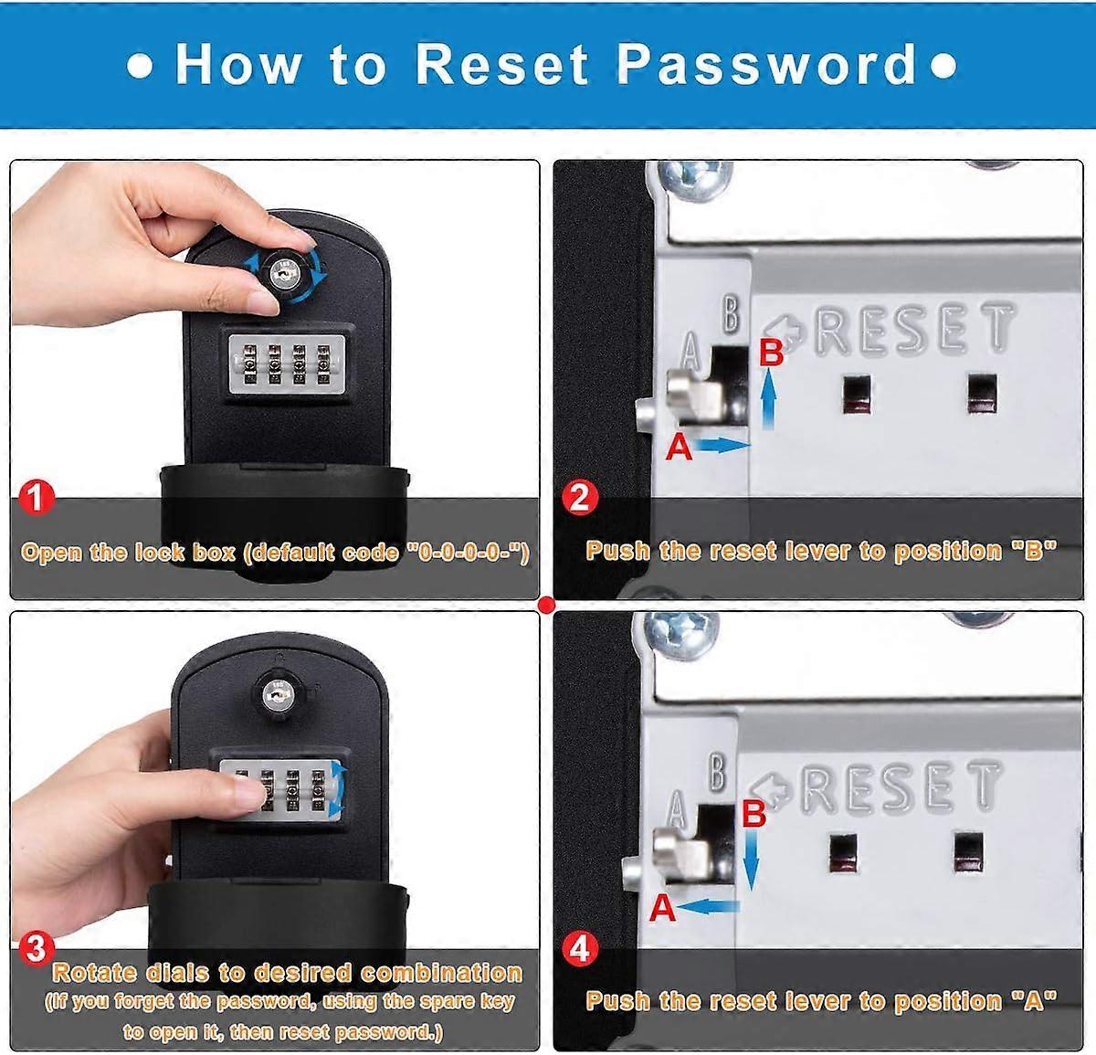Secure Key Box Large Key Box with Code & Emergency Keys, Wall-Mounted ...