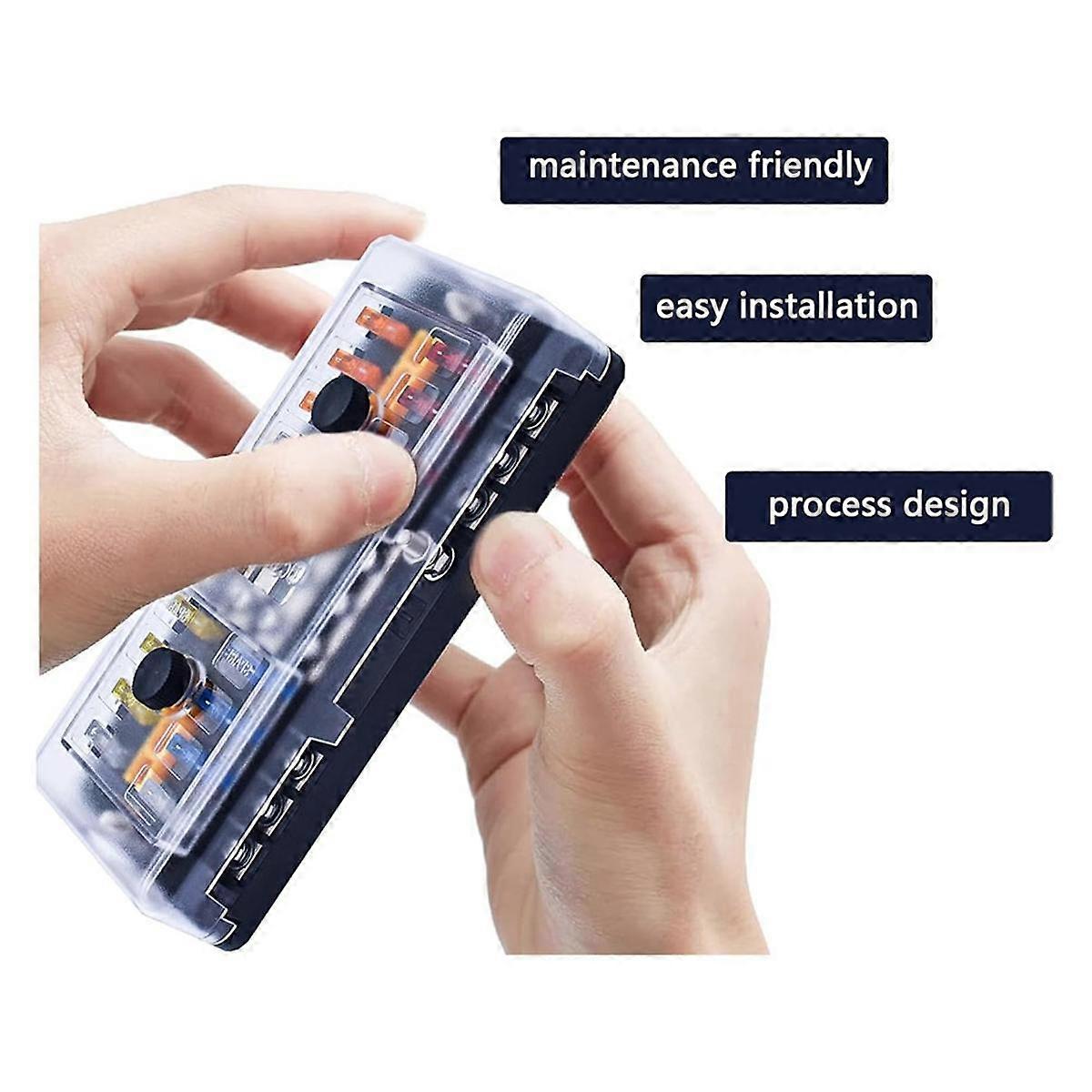 16 Way Fuse Block Blade Fuse Box 12 Circuit Fuse Holder Fuse Block with ...