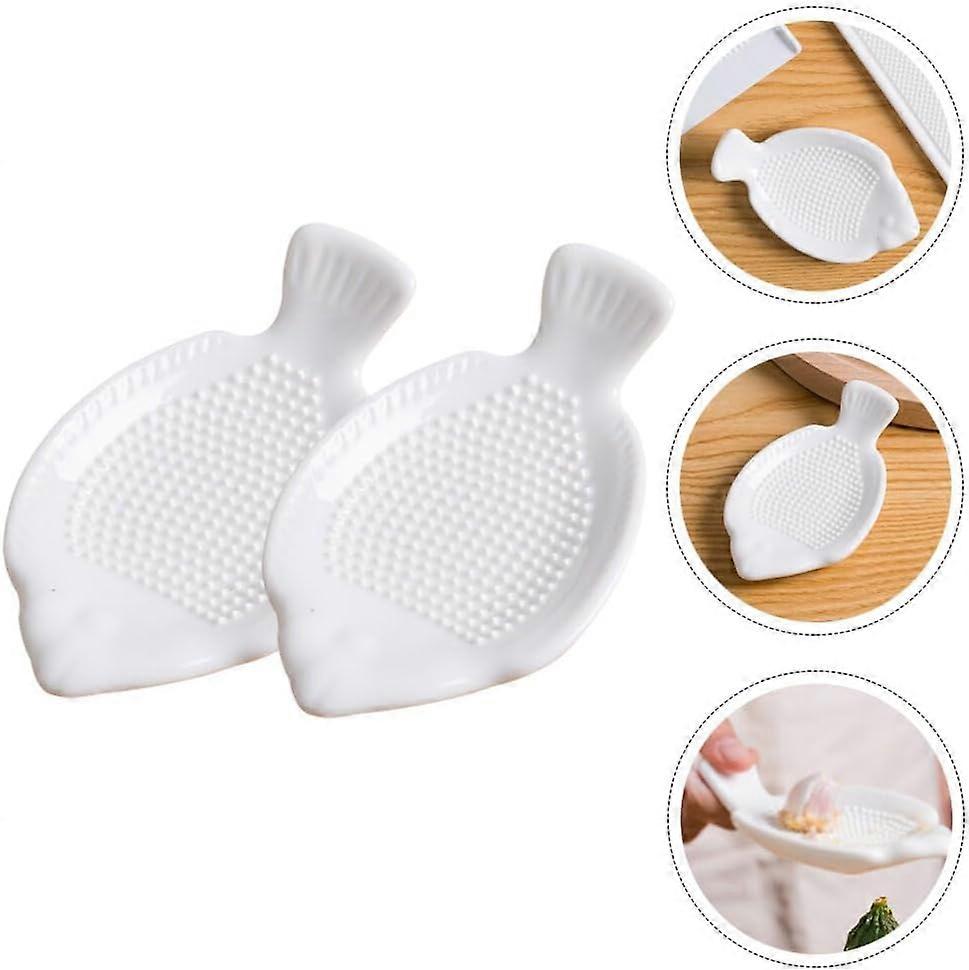 Cheese Grater Garlic Bread 2 Pcs Ceramics Grater Plate Fish Shaped ...
