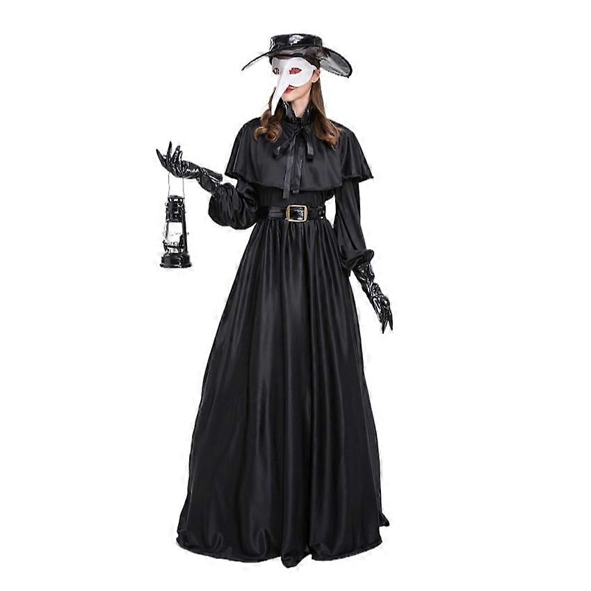 Plague Doctor Steampunk Halloween Costumes For Women Medieval Dress ...