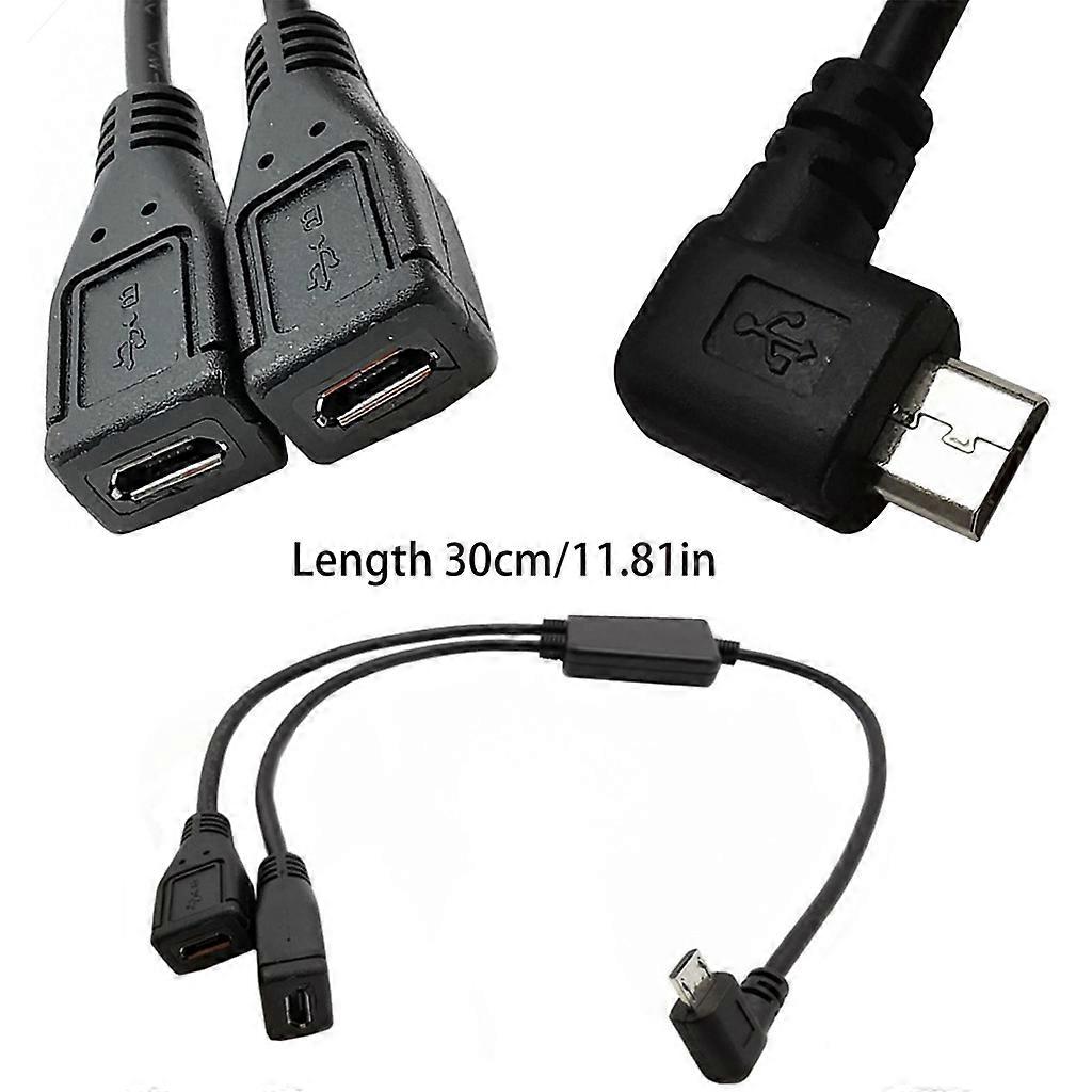 Splitter and Micro USB Cable 2 in 1 Adapter Charging Data Cord Middle ...
