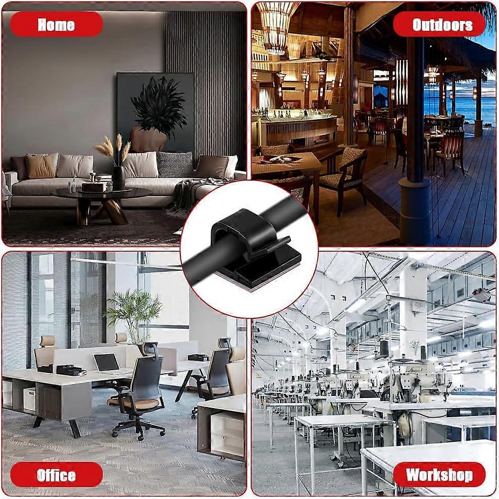 Pack of 100 Cable Holders, Cable Clips with Strong Self-Adhesive Pads ...