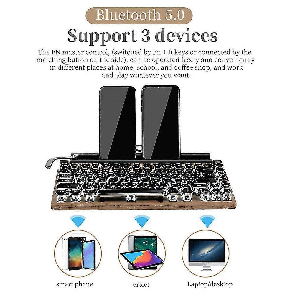 Retro Typewriter Keyboard Wireless Bluetooth Mechanical Keyboards 83 ...
