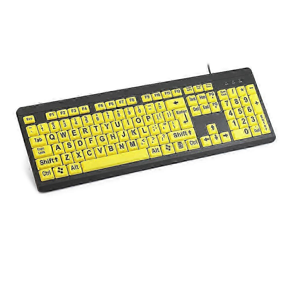 Large Print Computer Keyboard Wired USB Keyboard Big Print Letter with ...