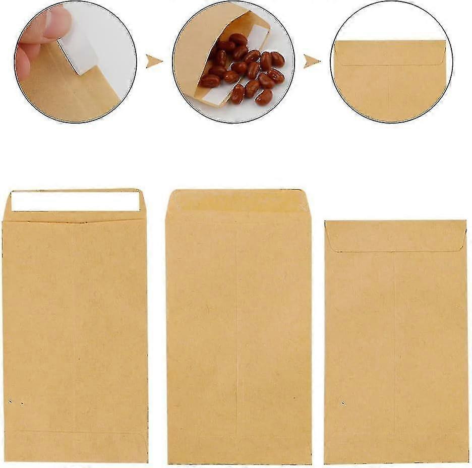 120 Pcs Small Brown Envelopes For Seeds, Self-adhesive Seed Envelopes ...