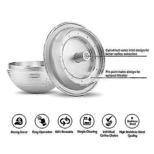 Stainless Steel Coffee Pod Capsules Fit Nespresso Vertuo Reusable ...