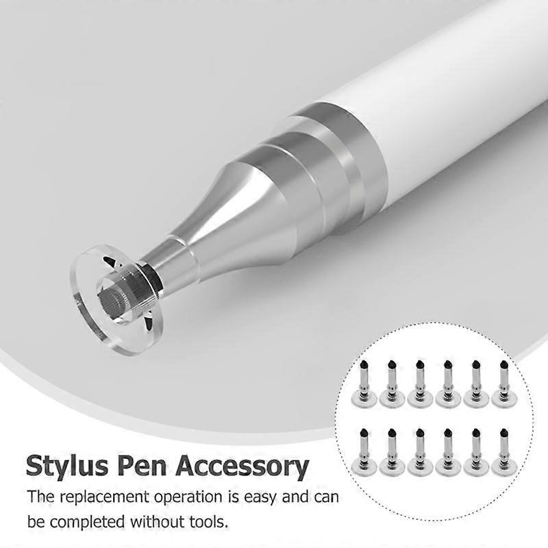 12 Pieces Universal Replacement Disc Tip Stylus Pen Tips Round ...