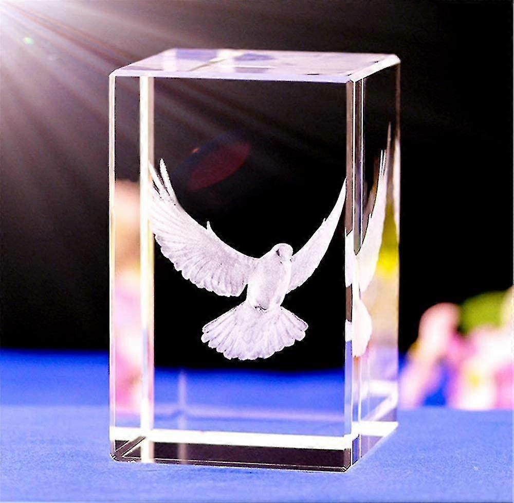 Crystal Glass Peace Dove Figurine,3d Laser Etched Crystal Pigeon ...