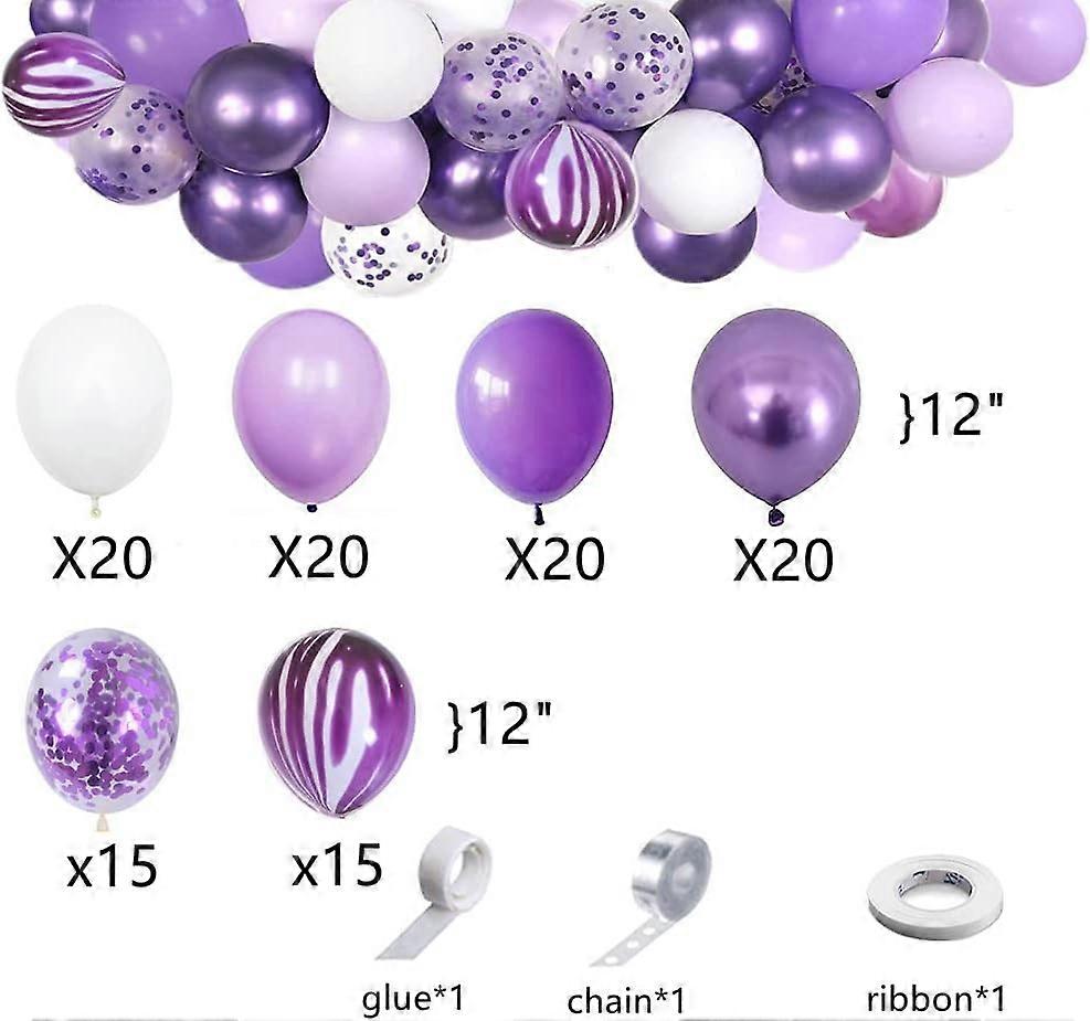 Purple Balloon Garland Kit Purple Balloon Arch Macaron Metallic ...