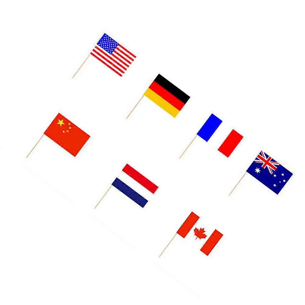 100 Pcs Cupcake Cake Toothpick Small Country Flag Country Flags ...