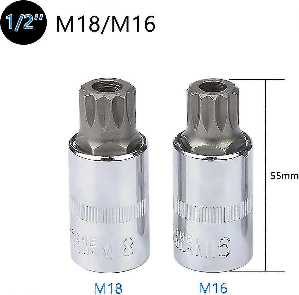 10 Piece M4 Spline Socket Set - M18 Torx - Triple Square Socket Set ...