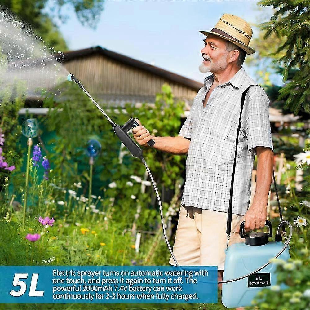 7.4V/2400mAh Electric Sprayer, 5L Garden Sprayer, Retractable Roof ...
