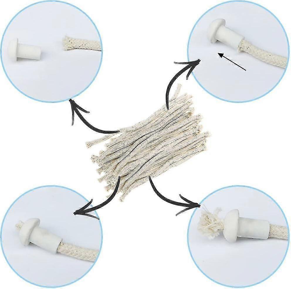 100 Pieces Oil Lamp Wicks Cotton Replacement Wicks Round Hollow Oil ...