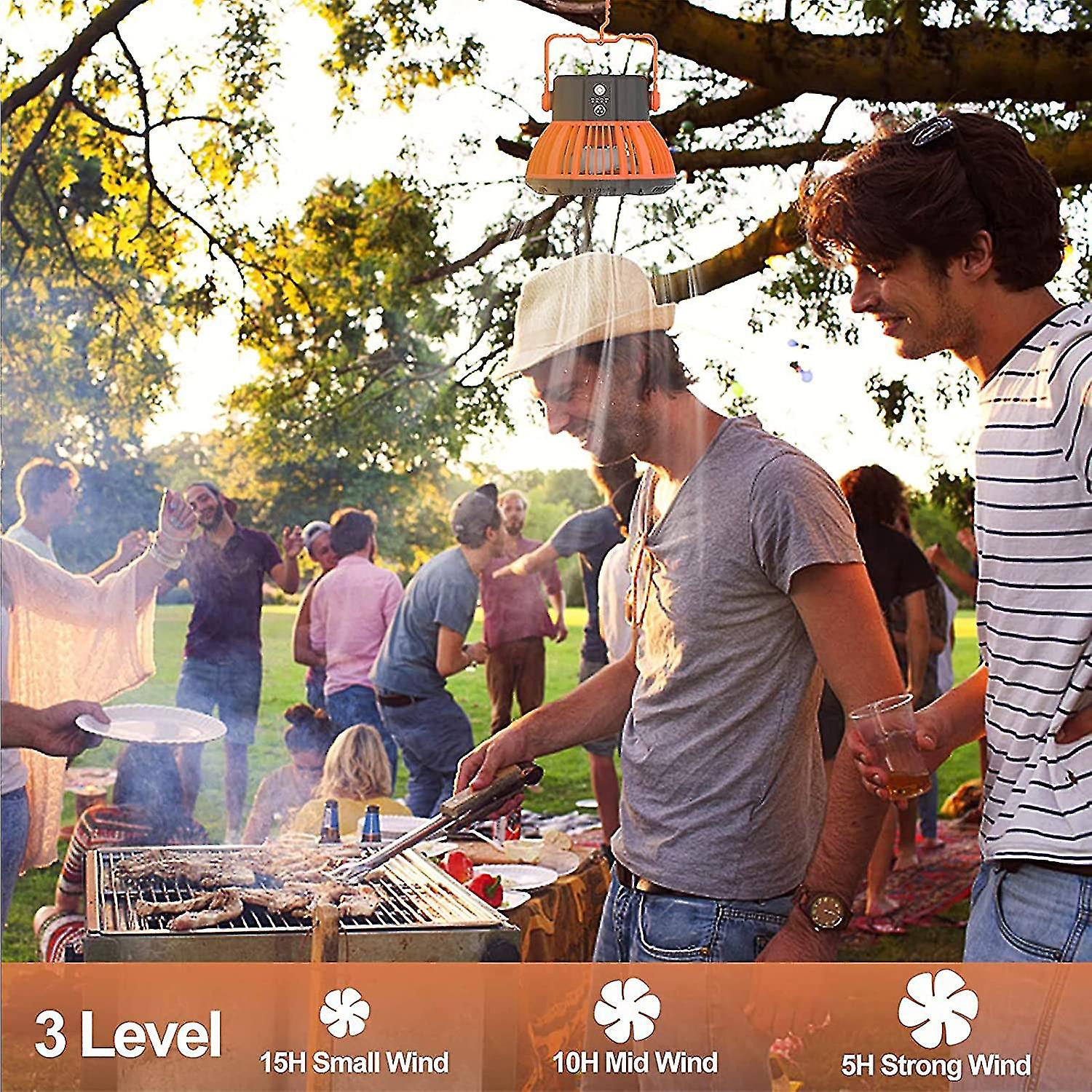 Portable Camping Fans Lantern For Tents, Tent Fan Rechargeable With ...