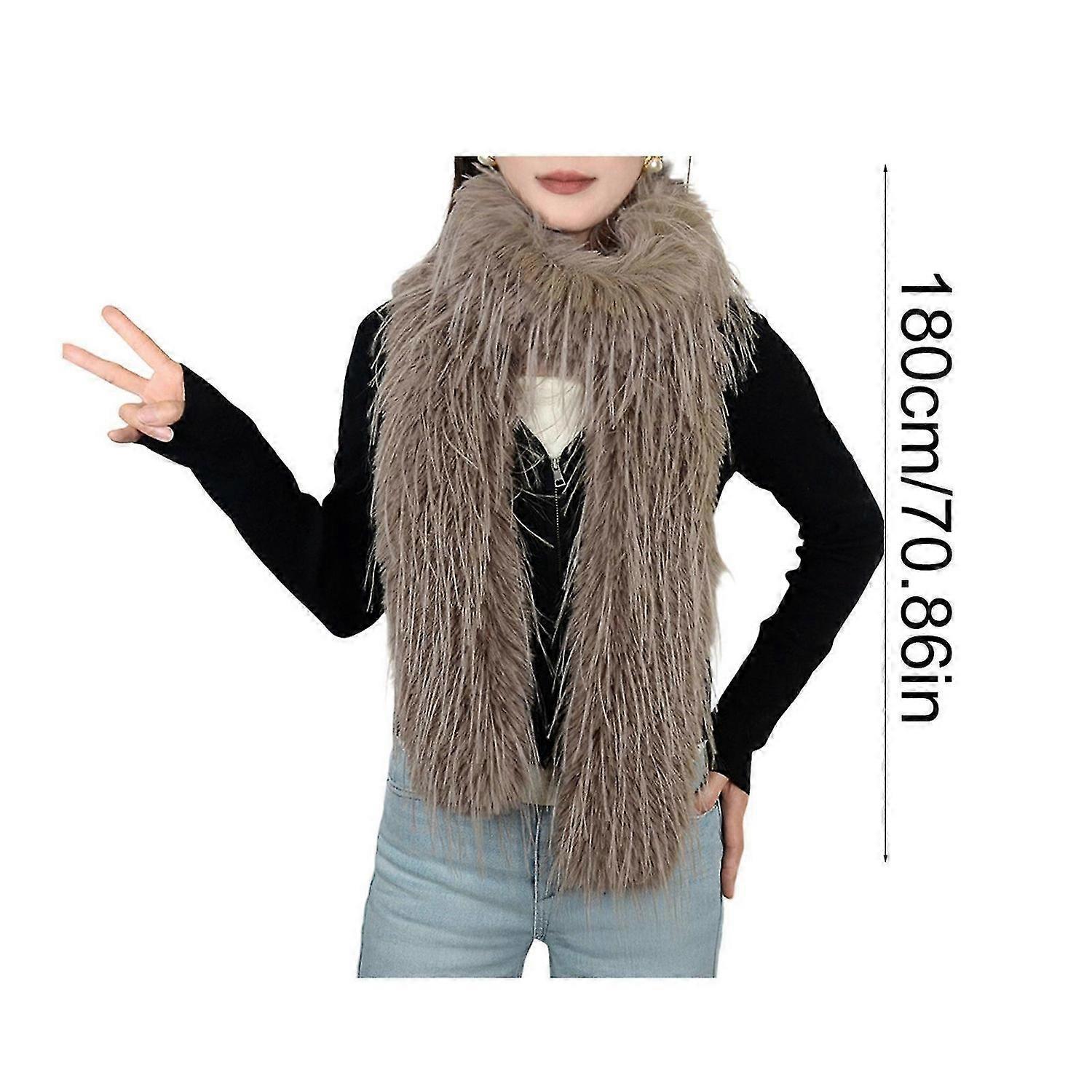 Jikaix Women Scarf Solid Color Thickened Warm Winter Scarf Soft Touch ...