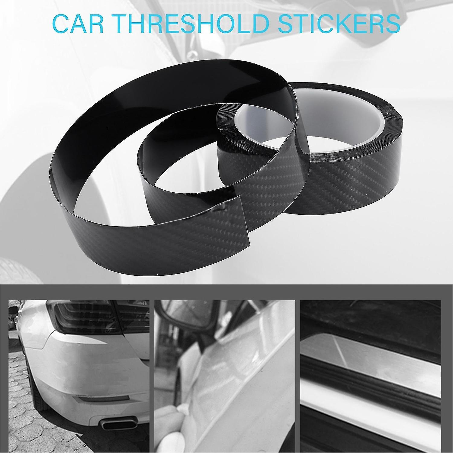 5m 5d Carbon Fiber Adhesive Tape Car Door Sill Protector Strip Anti ...