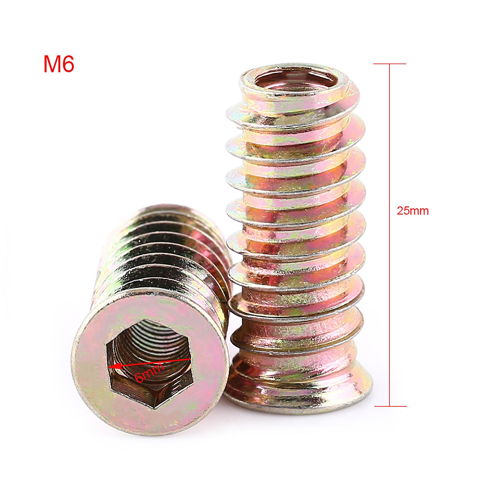 M6*25mm Steel Hex Socket Screw in Threaded Insert Nuts for Wood ...