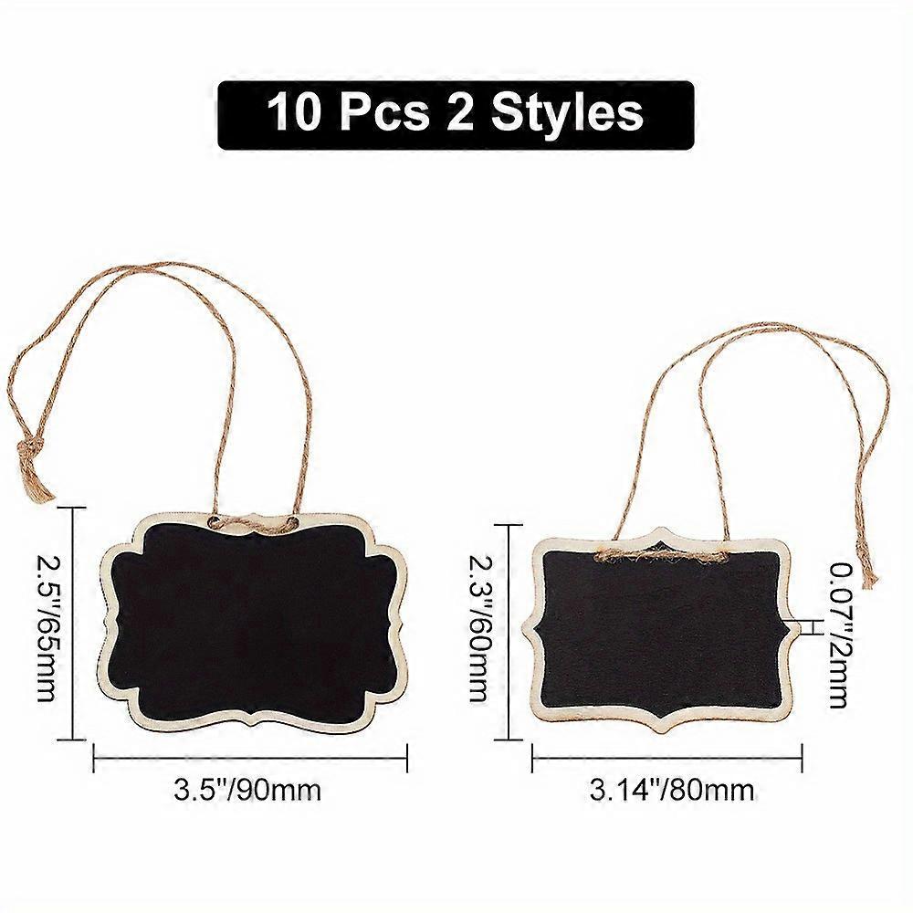 10pcs Blackboard Slate Decanter Tags - 2 Styles Mini Wooden Chalkboard ...