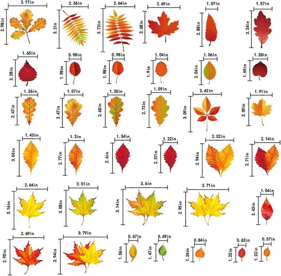 8 Sheets/184Pcs Maple Leaf Stickers Thanksgiving Autumn Leaves Window ...