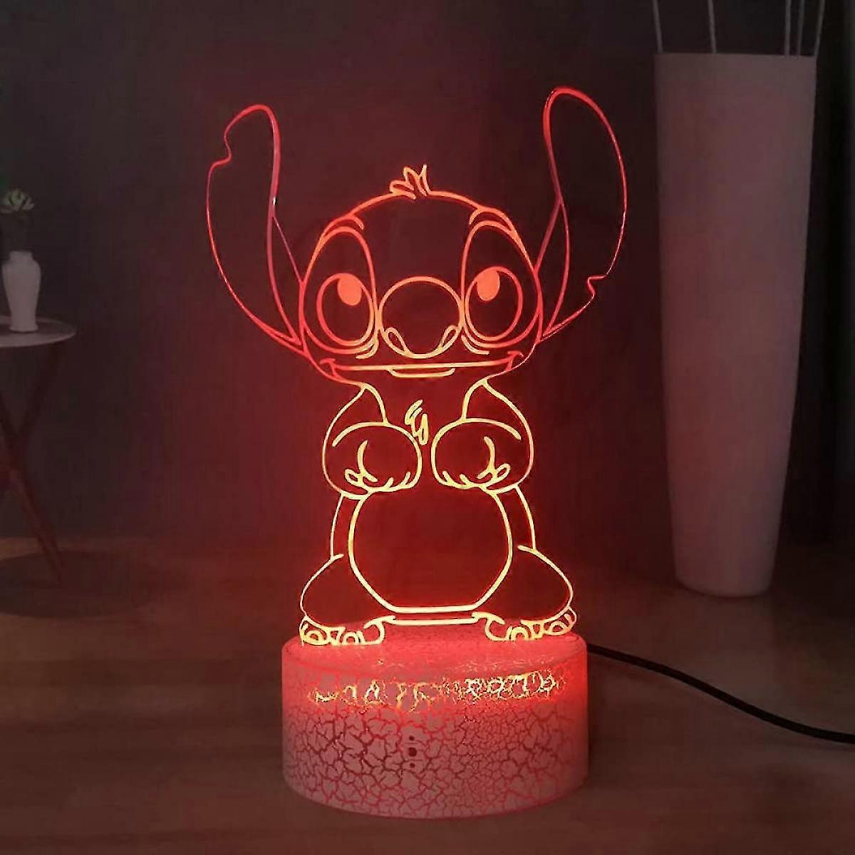 2024 Lovely Stitch 3D LED Night Light, Cartoon Lilo & Stitch Table Lamp ...