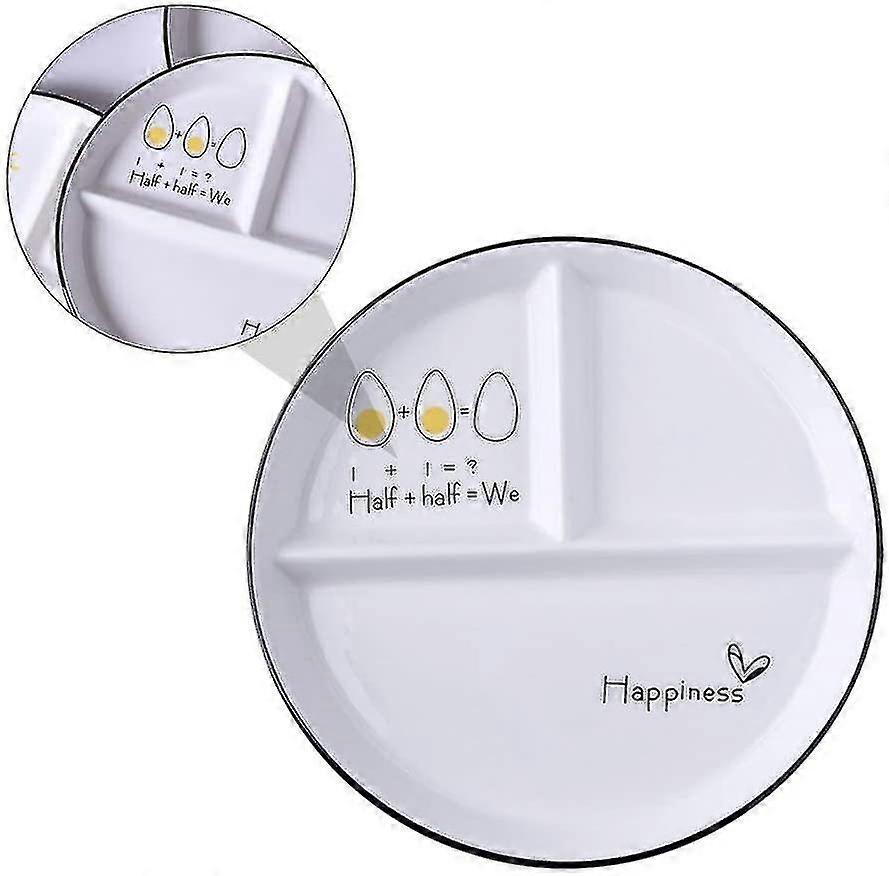 Split Ceramic Dinner Plate 3 Cut Food Plate Lunch Plate | Fruugo UK