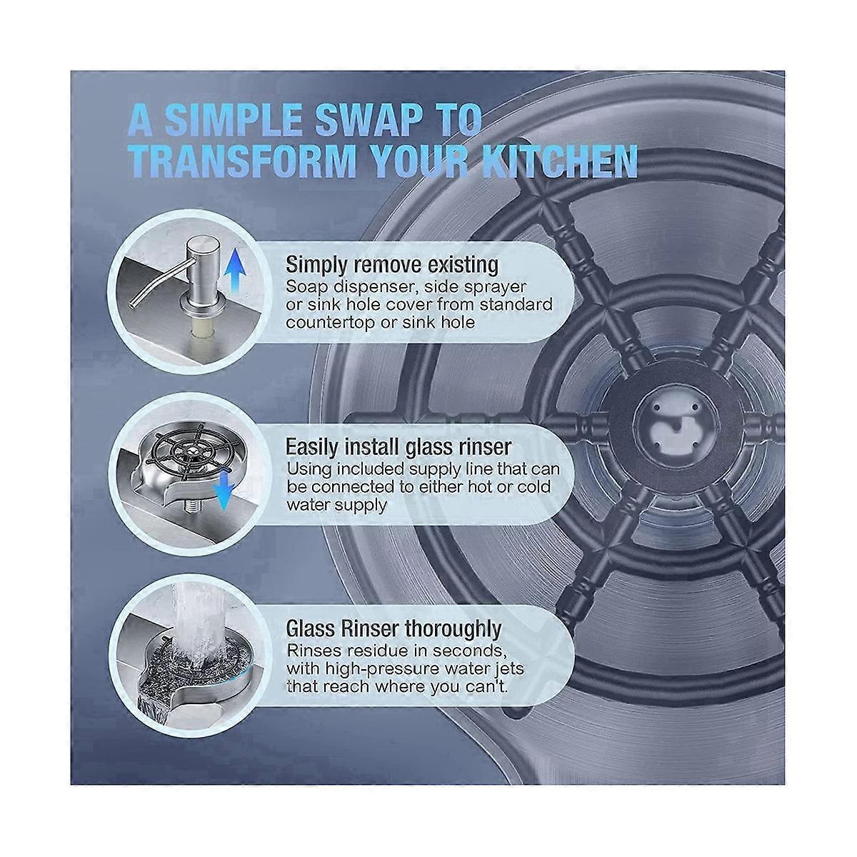 Sink Glass Rinser, Stainless Steel Kitchen Glass Rinser, Family Bar Caf ...