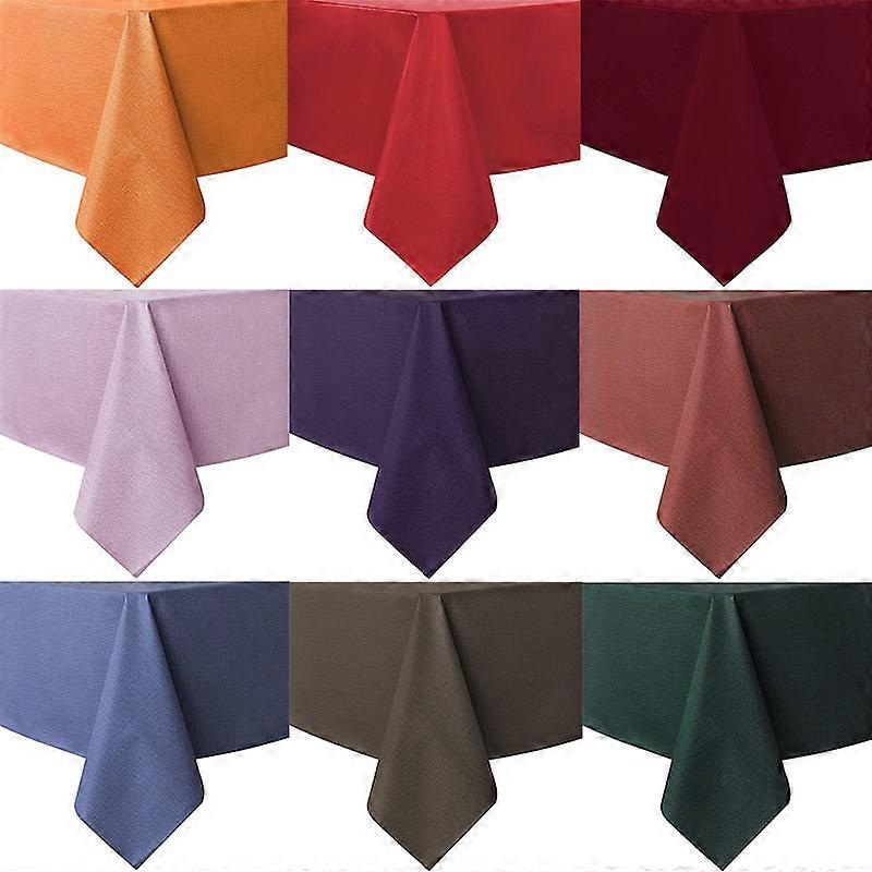 Solid Color Table Cloth, Water and Oil Resistant Rectangular Pvc Table ...