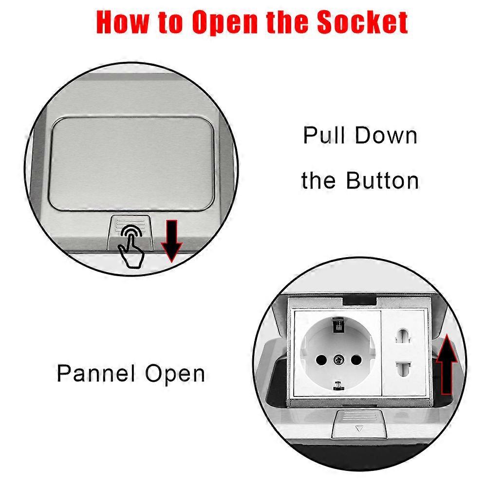 Pop Up Floor Socket Desktop Socket EU/Universal Power Outlet Electrical ...