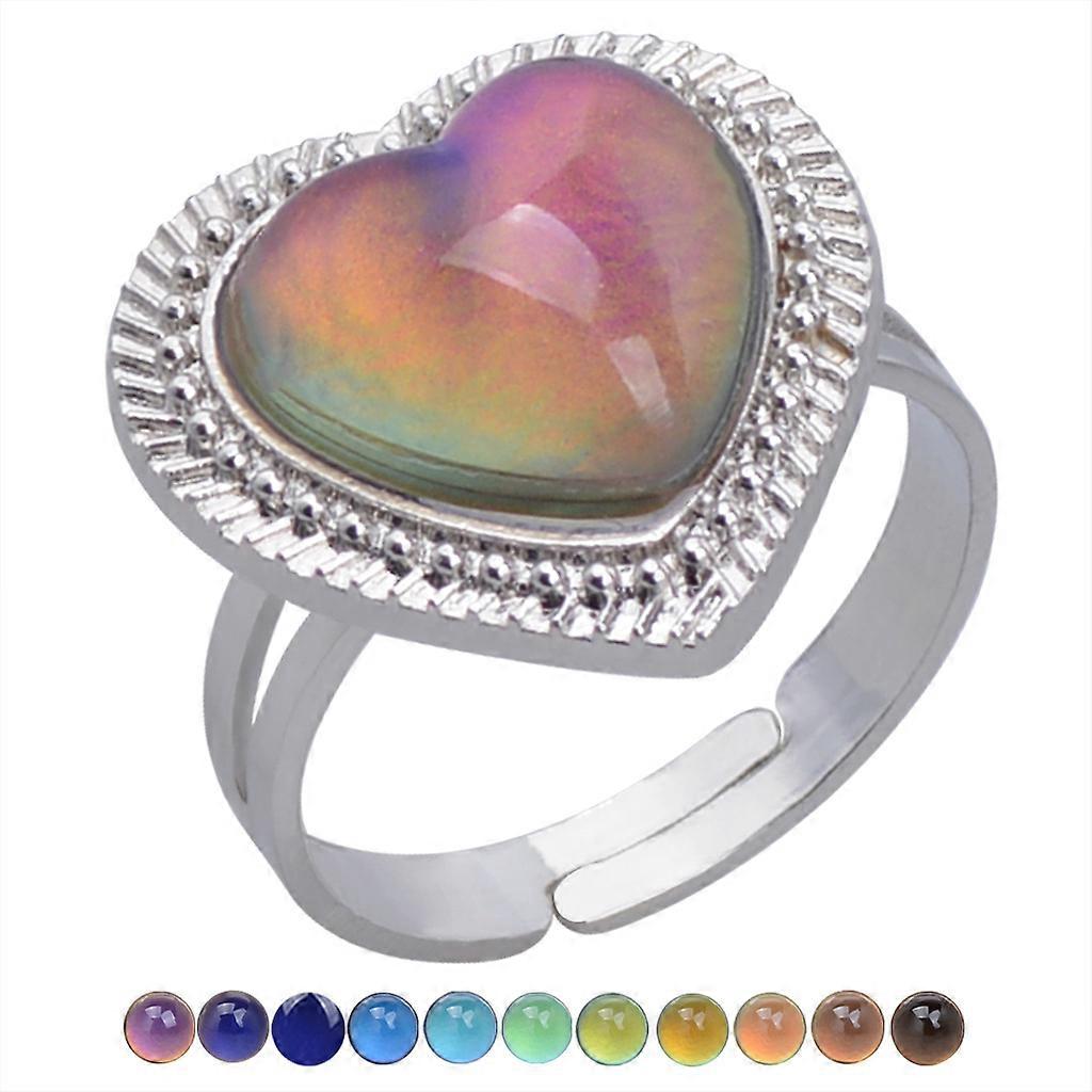 Mood Rings For Ring Girls Kids Boys Bulk Women- Heart Shape Adjustable ...