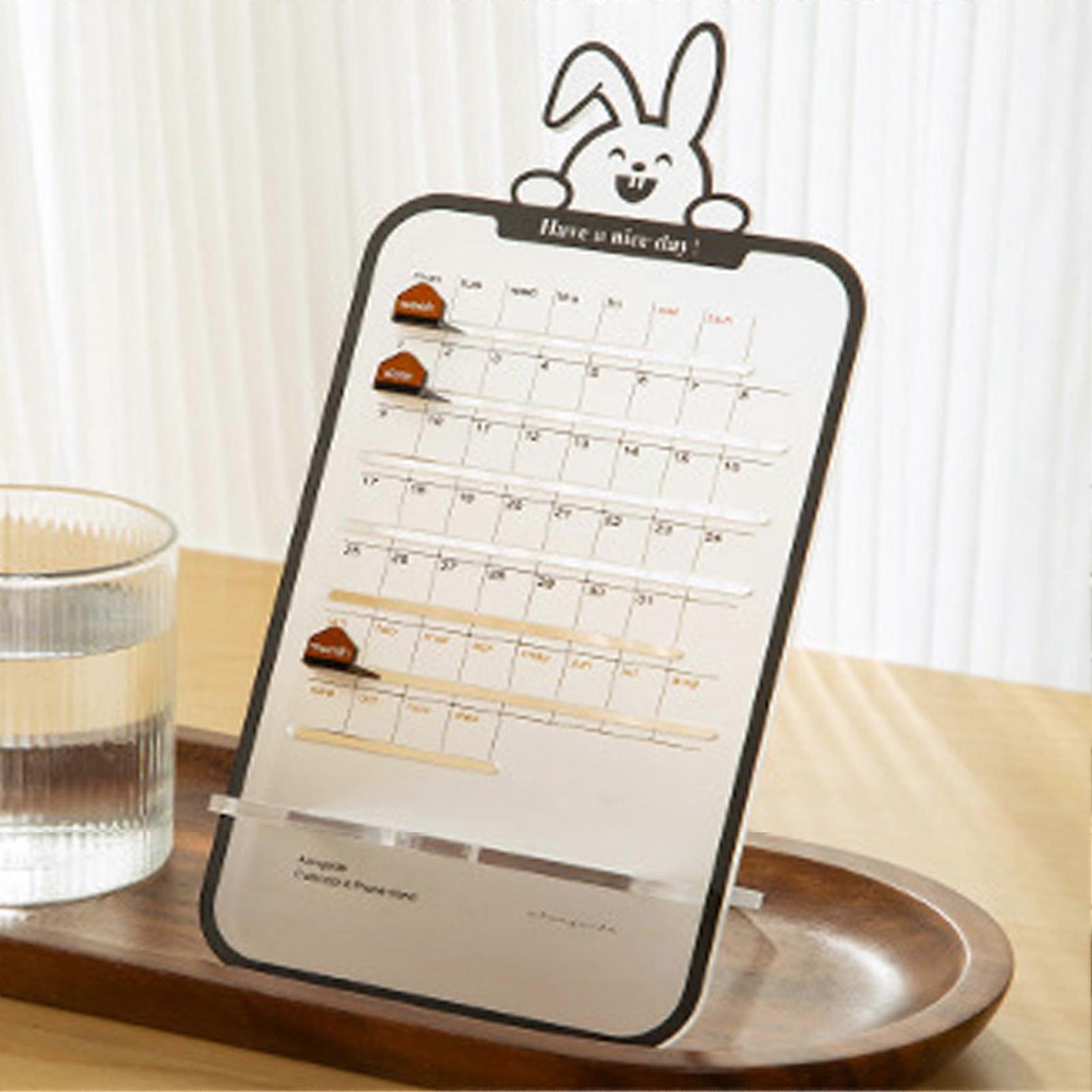 Monthly Desktop Calendar Multifunctional Cute Maunal Diy Acrylic ...