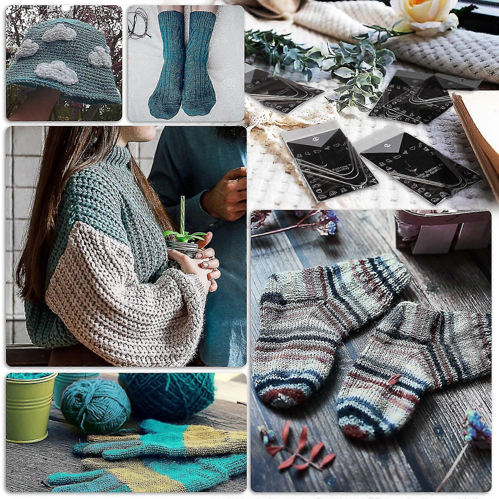 Metal Double Pointed Knitting Needles Set - Flexible 21cm Short Needles ...