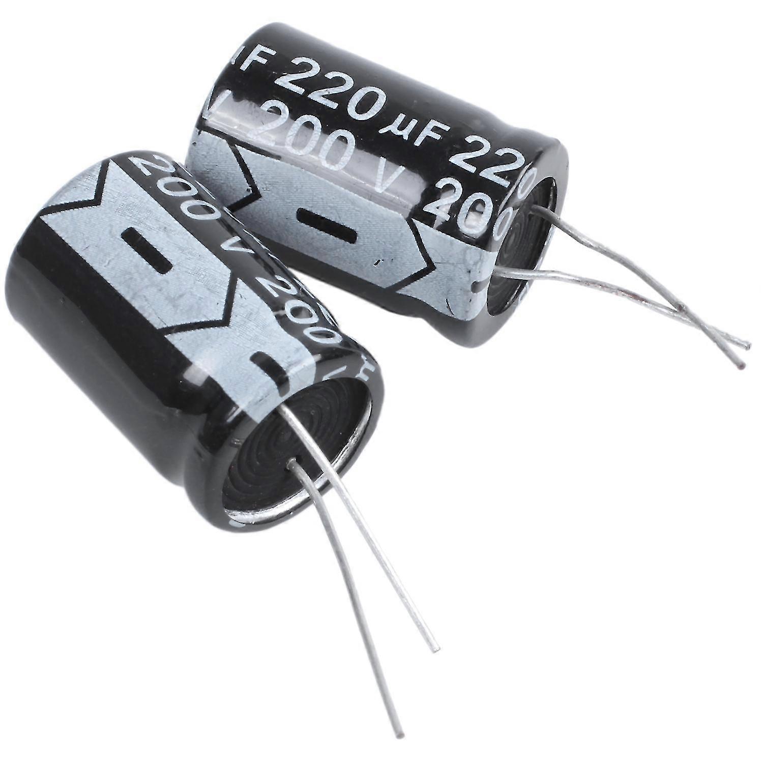 2 Pcs 220uf 200v 105c Electrolytic Capacitors Black 25x18mm | Fruugo UK