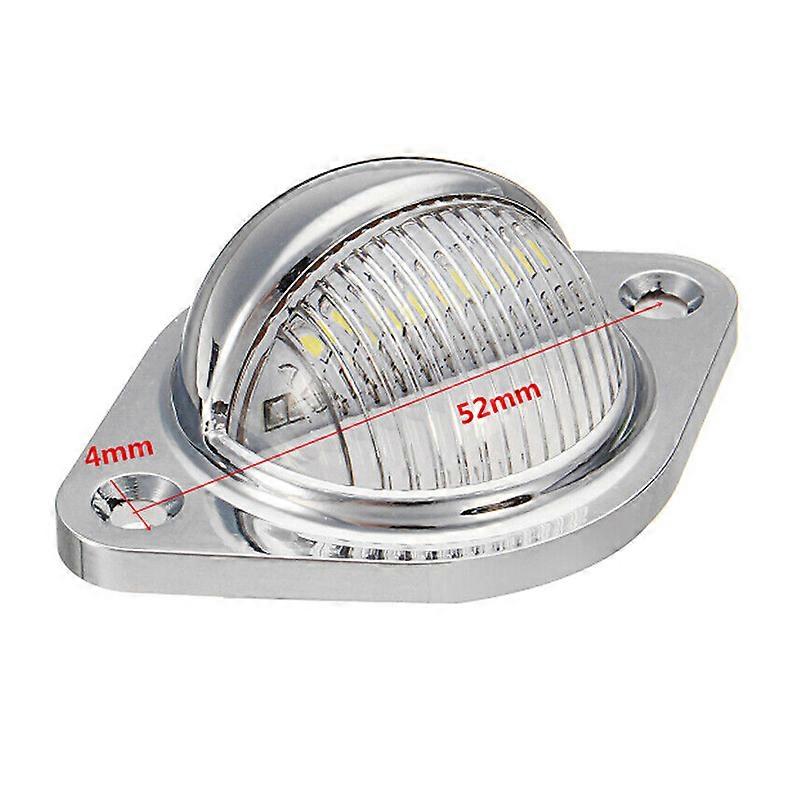 2pcs Chrome Shell LED License Plate Tag Lights Lamps 12V-24V 006A 05W ...