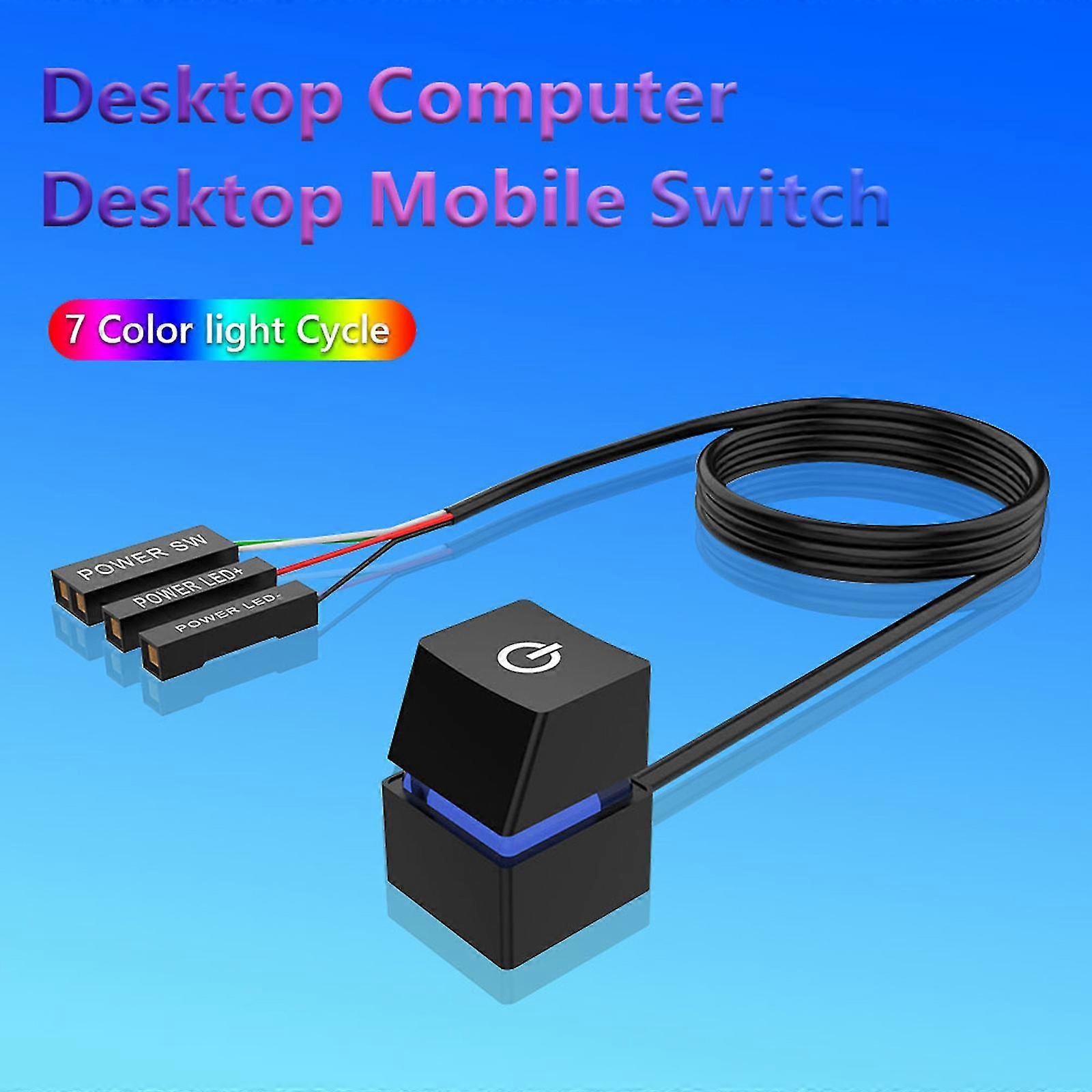 On/off Pc Power Button Switch Cable Portable Desktop Computer Led ...