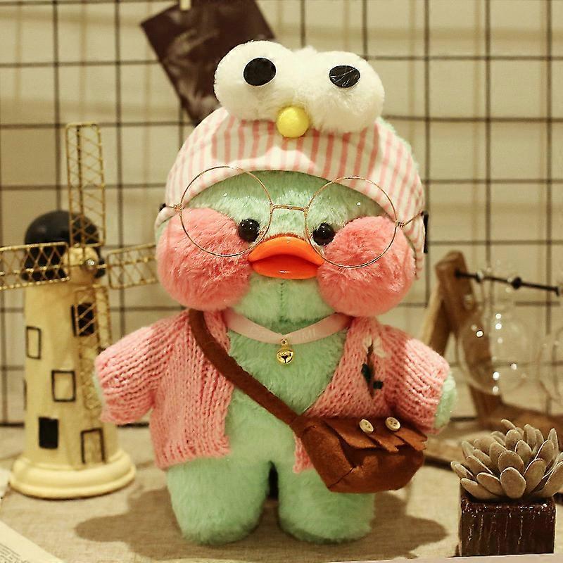 Lalafanfan 30cm Cute Green Duck Plush Toy with Kawaii Small Clothes ...