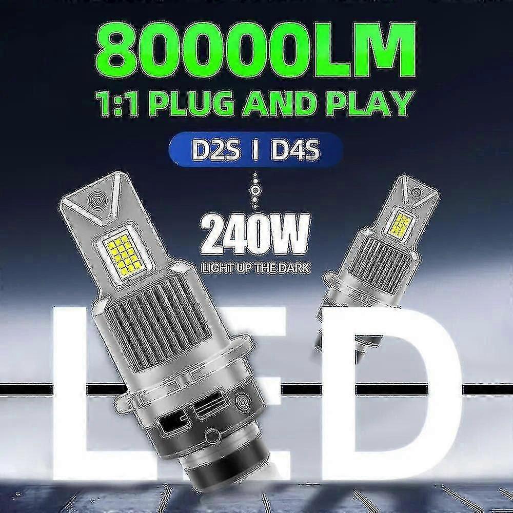 D4s D4r D2r D2s Led Headlight Bulbs 6000k White Conversion Kit Plug And Play Xenon Hid Light ...