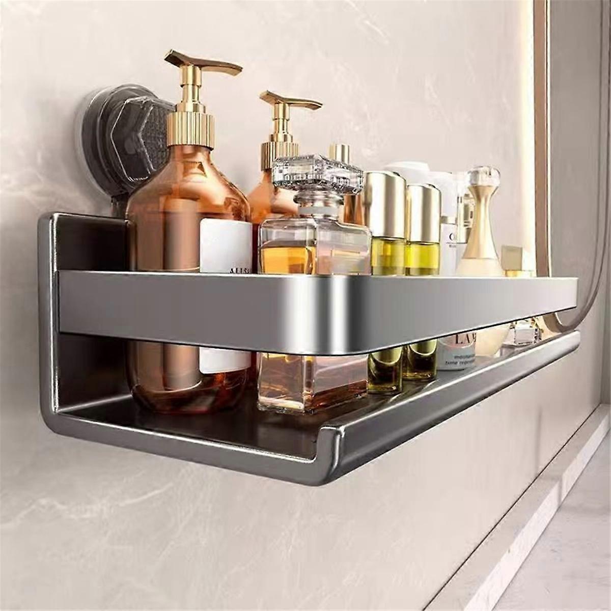 Bathroom Suction Cup Shelf - Wall Mounted Storage Rack for Shower, Home ...