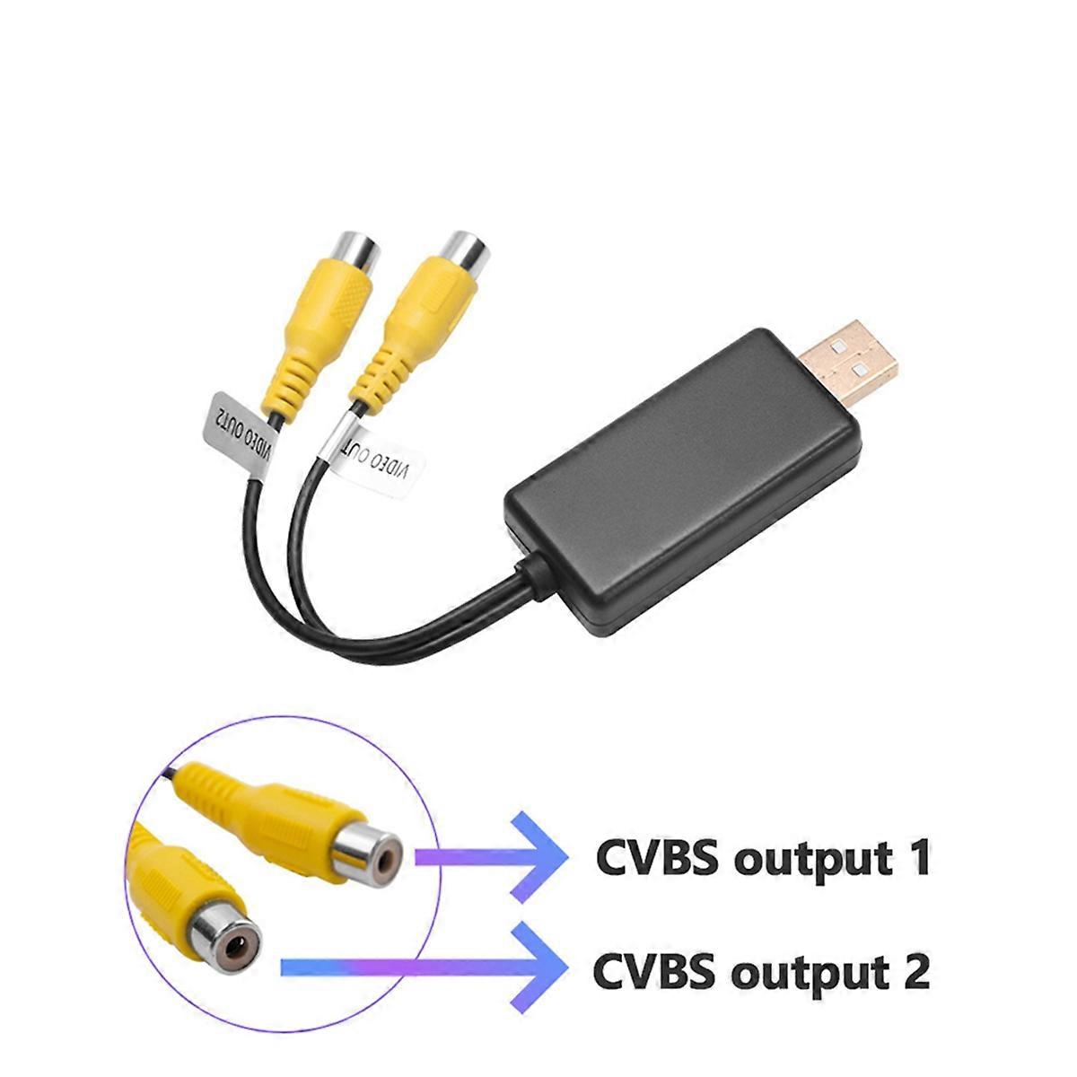 USB to CVBS RCA Video Output Adapter Box Interface Connect to Monitor ...