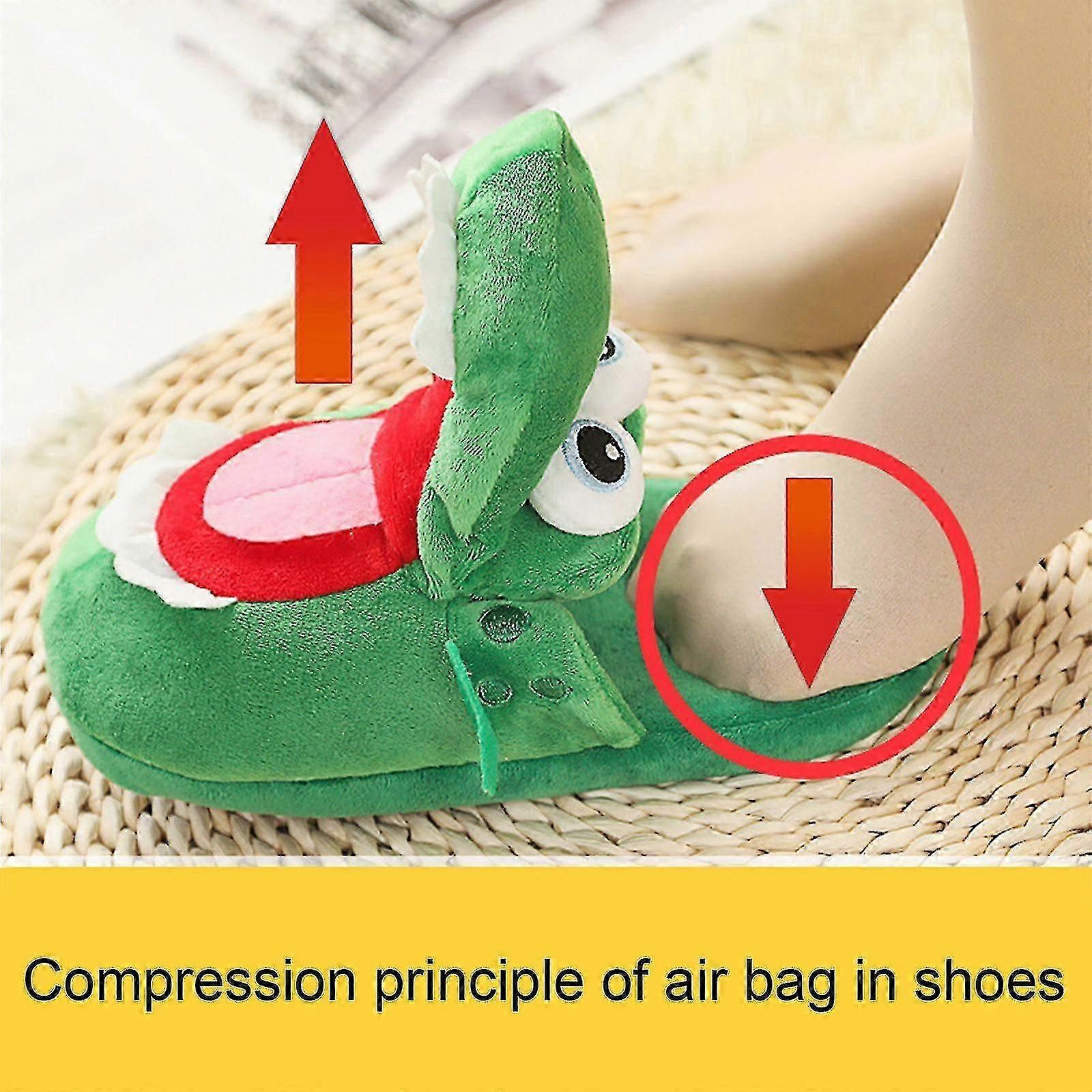Crocodiles Plush Slippers With Open Mouth Cotton Slippers With A Moving ...