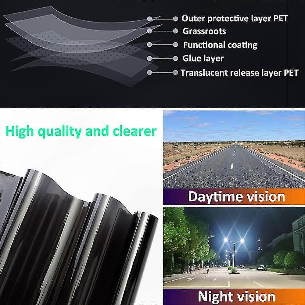 6m x 76cm 15% VLT Self-Adhesive Smoke Tint Film for Car Windows Glass ...