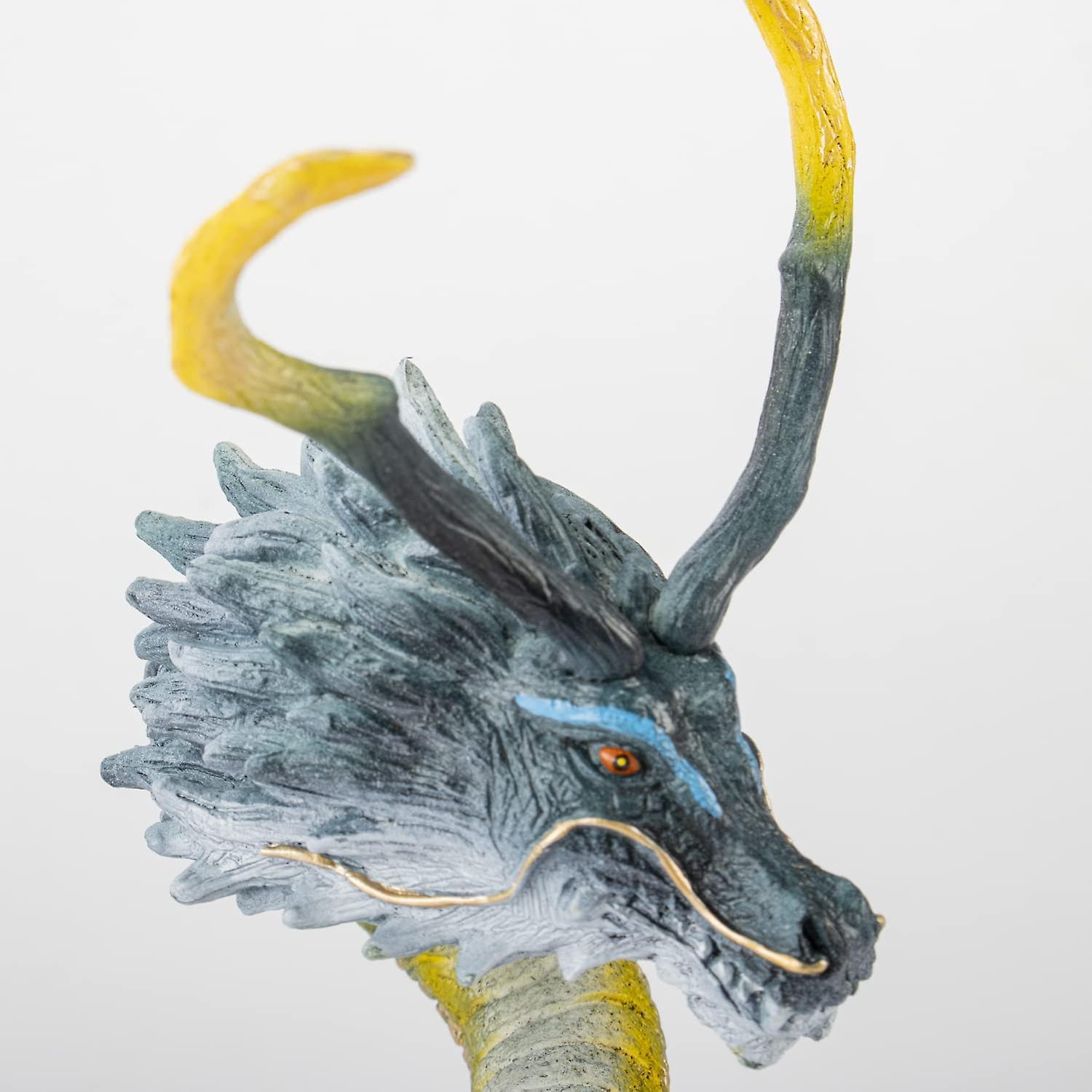 Blue Dragon Figurine Realistic Plastic Dragon Chinese Ancient Mythical ...
