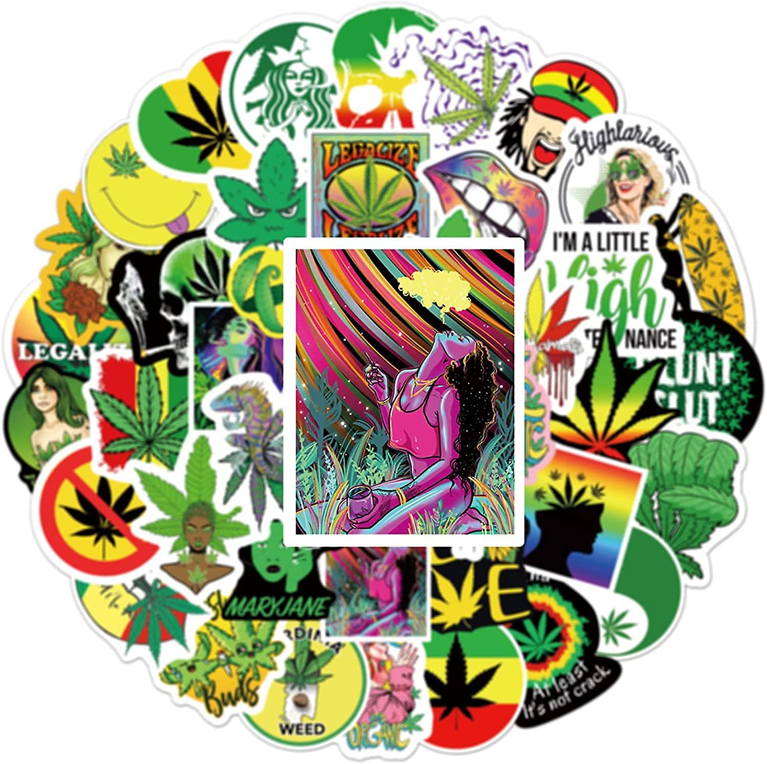 Weed Stickers (100 Pcs), 420 Vinyl Decal, Waterproof Sticker Pack ...