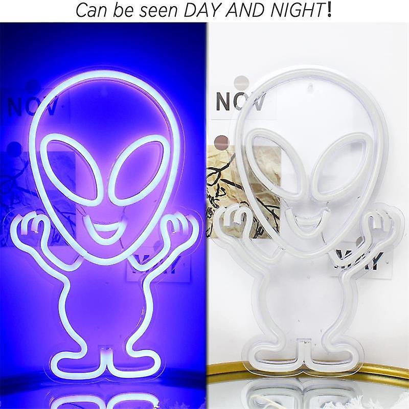 Smoking Alien Neon Signs Neon Lights for Wall Decor, USB Powered LED ...