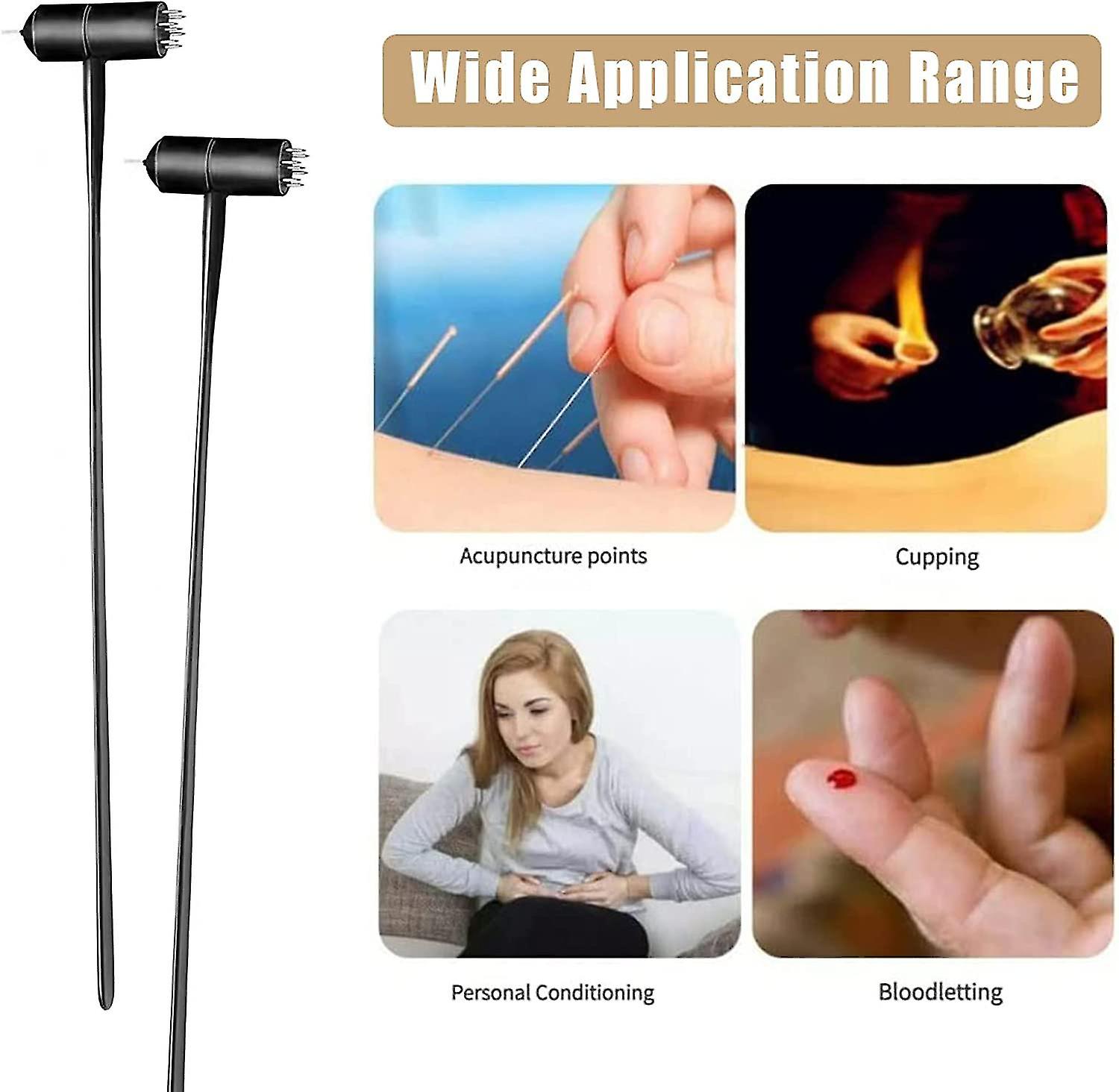 2pcs 7 Star Needle & Plum Blossom Dermal Hammer, Seven Star Needle Set ...