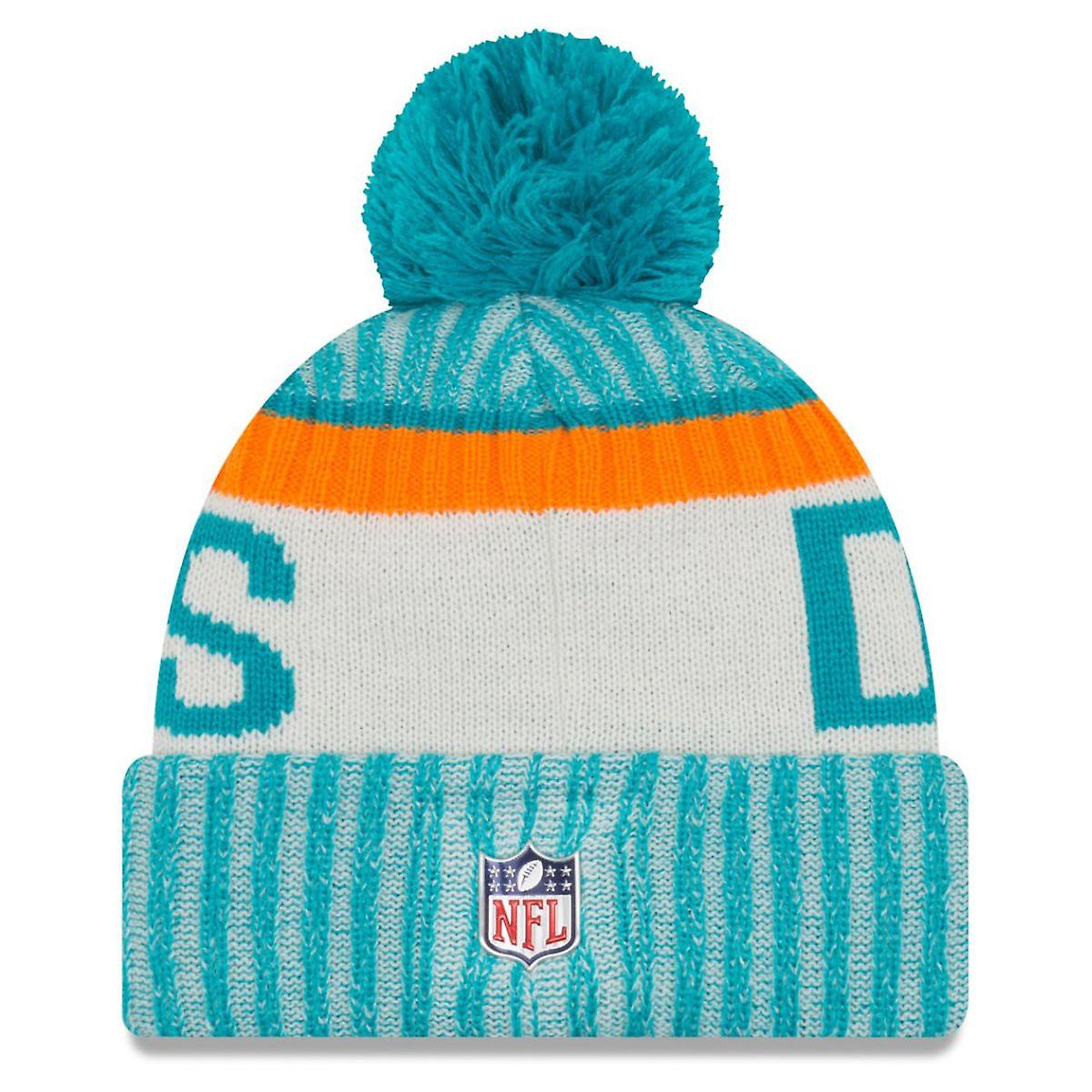 New Era NFL SIDELINE Winter Bobble Cap - Miami Dolphins | Fruugo UK