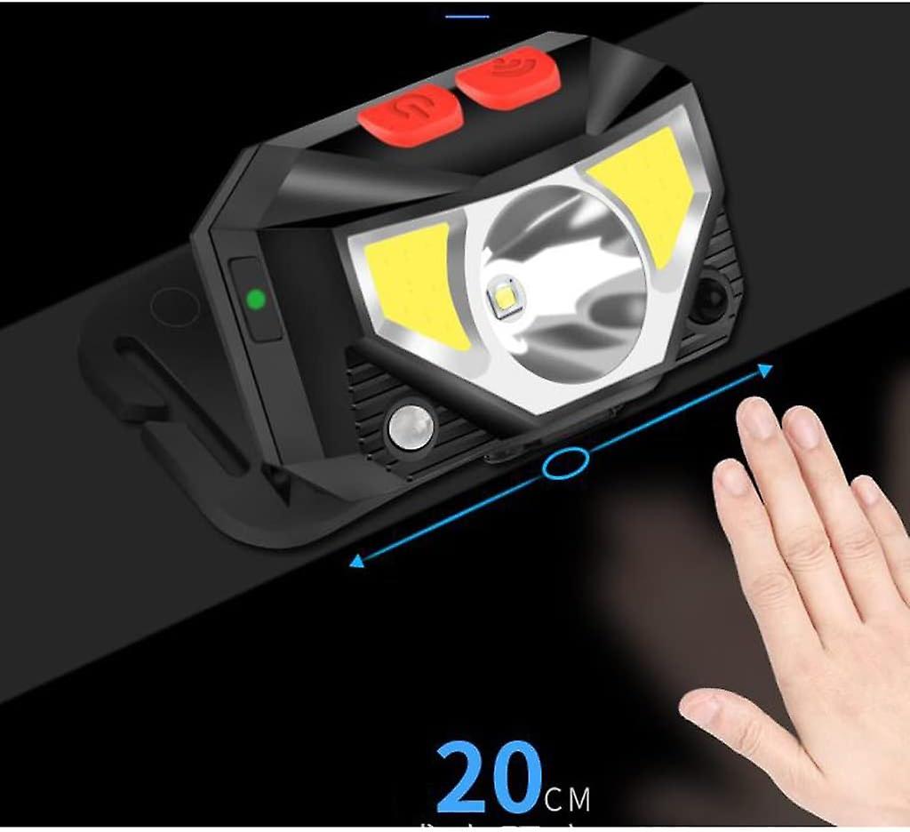 Cob Red Light Warning Light Strong Light Fishing Headlight Waterproof ...